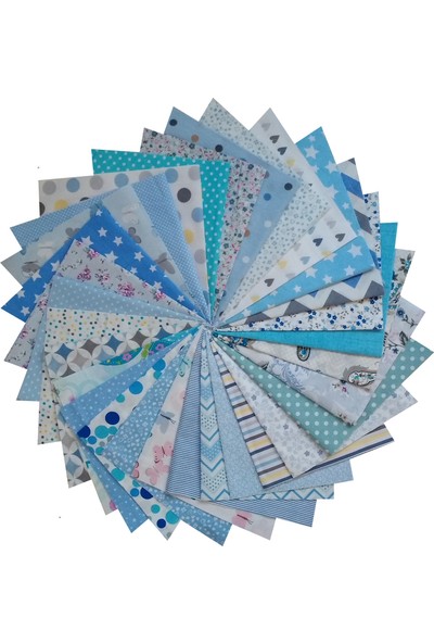 Kırkyama Patchwork Home 25 x 25 cm 30 Parça Maviler Serisi Kırkyama Patchwork Pamuklu Kumaş 40YAMA Dikiş Hobi Kırkyama Patchwork Home 25 x 25 cm 30 Parça Maviler Serisi Kırkyama Patchwork Pamuklu Kumaş 40YAMA Dikiş Hobi