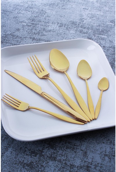 Acar Venice Luxury 6 Kişilik 36 Parça Gold Çatal Kaşık Bıçak Takımı Acar Venice Luxury 6 Kişilik 36 Parça Gold Çatal Kaşık Bıçak Takımı