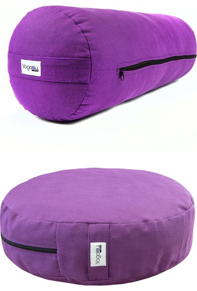 Yogabu Kabuk Dolgulu Minder ve Bolster-Mor Yogabu Kabuk Dolgulu Minder ve Bolster-Mor