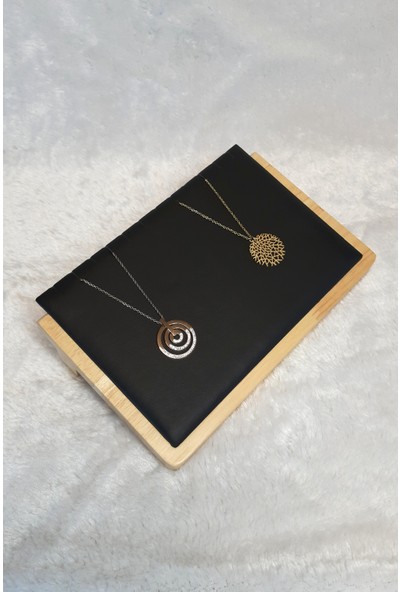 Palmiero Ahşap Deri Yatay Kolyelik