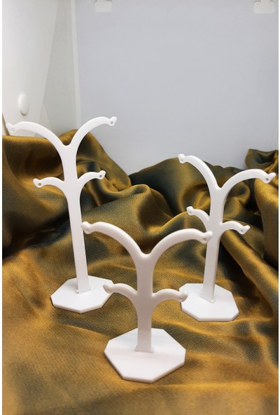 Pleksi 3lü Küpe Takı Standı Mankeni