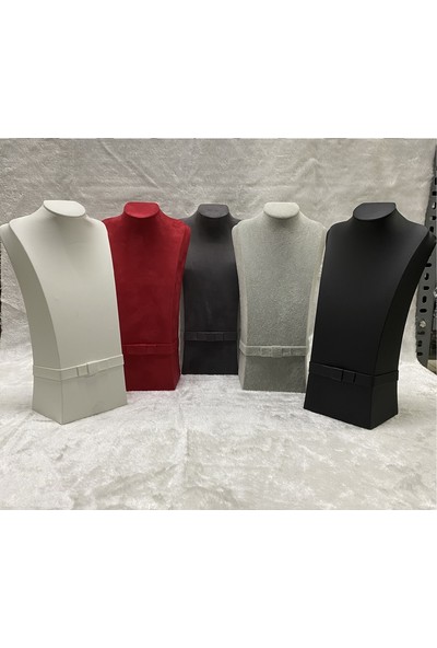 Palmiero Büyük Fiyonklu Süet Kolye Mankeni