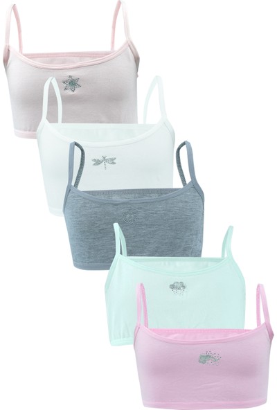 Biyokids Kız Çocuk Çok Renkli 5li Ip Askılı Sporcu Bustiyer