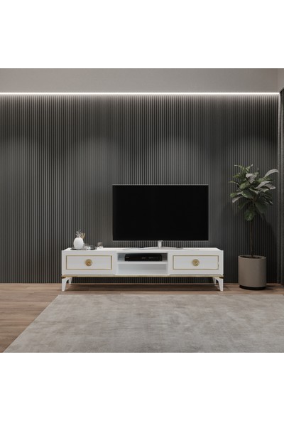 Tocco 1052 Ceylin Modern 2 Kapaklı Raflı Sehpa Lüx Tv Ünitesi-BEYAZ Tocco 1052 Ceylin Modern 2 Kapaklı Raflı Sehpa Lüx Tv Ünitesi-BEYAZ