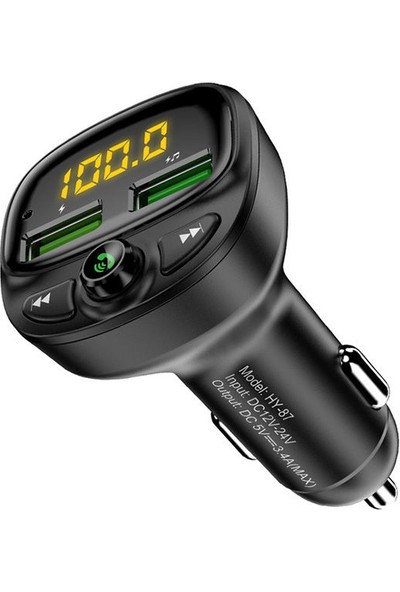 Polhammobile 3.4 A Çift USB Araç Çakmaklık Şarjı ve Bluetooth Fm Transmitter