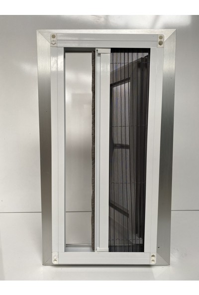 Deniz Cam Sineklik Plise Yatay Sineklik Pileli Plise Akordiyon Sürme Katlanır Sineklik Beyaz