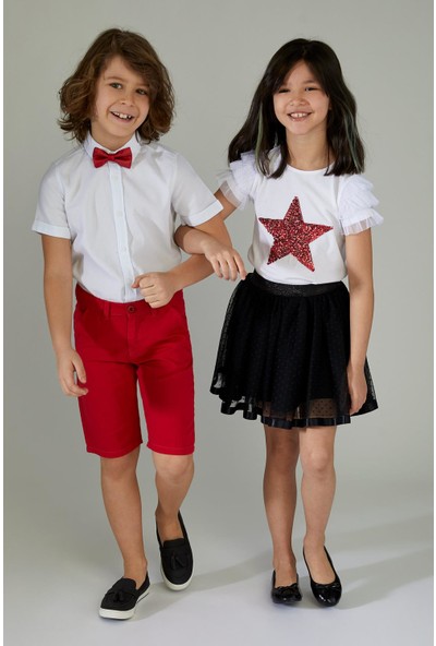 Defacto Erkek Çocuk Kısa Kol Papyonlu Gömlek T3760A621SP