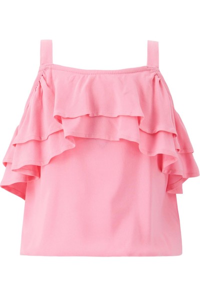 DeFacto Kız Çocuk Askılı Volan Detaylı Bluz U3708A621SM DeFacto Kız Çocuk Askılı Volan Detaylı Bluz U3708A621SM