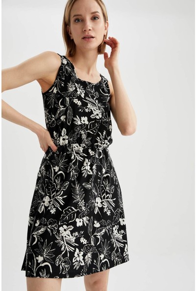 Defacto Askılı Çiçek Desenli Yazlık Mini Elbise T8070AZ21SM