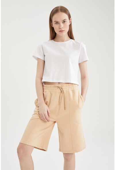 Defacto Beli Bağcıklı Relax Fit Bermuda Şort Defacto Beli Bağcıklı Relax Fit Bermuda Şort