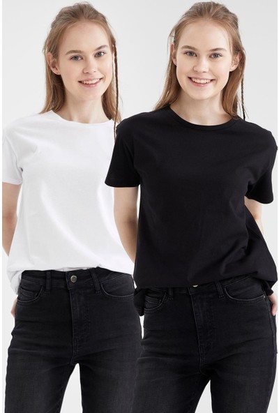 DeFacto Regular Fit Bisiklet Yaka 2'li Tişört Seti U7388AZ21SP
