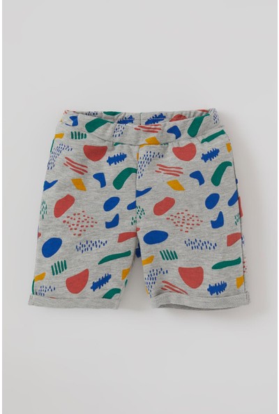 Defacto Erkek Bebek Desenli Örme Şort