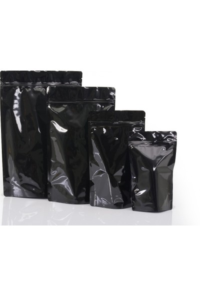 Siyah Alüminyum Kilitli Doypack 50 Adet - 16X27 cm Siyah Alüminyum Kilitli Doypack 50 Adet - 16X27 cm