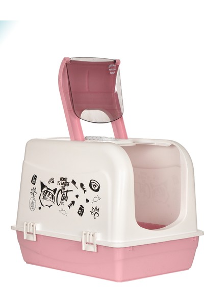 Yıldızhane Xxl Büyük Boy Kapalı Kedi Tuvaleti ve Kürek 39 x 53 x 41 cm - Pembe Yıldızhane Xxl Büyük Boy Kapalı Kedi Tuvaleti ve Kürek 39 x 53 x 41 cm - Pembe