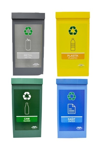 Öztamer Geri Dönüşüm Kutusu Sıfır Atık Kutusu Seti 4'lü Öztamer Geri Dönüşüm Kutusu Sıfır Atık Kutusu Seti 4'lü