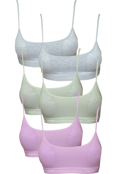 Mudanis Pedli Ip Askılı Gri Krem ve Pembe Büstiyer 6 Adet Mudanis Pedli Ip Askılı Gri Krem ve Pembe Büstiyer 6 Adet