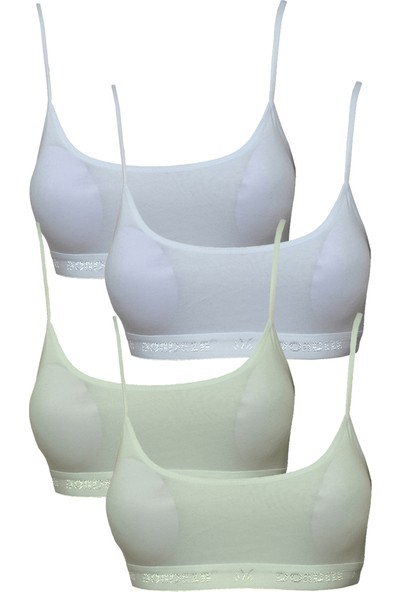 Mudanis Pedli Ip Askılı Beyaz ve Krem Büstiyer 4 Adet Mudanis Pedli Ip Askılı Beyaz ve Krem Büstiyer 4 Adet