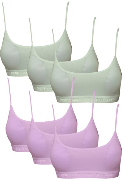 Mudanis Pedli Ip Askılı Krem ve Pembe Büstiyer 6 Adet Mudanis Pedli Ip Askılı Krem ve Pembe Büstiyer 6 Adet