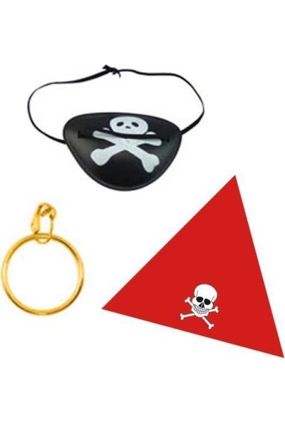 Fun World Korsan Bandana Göz Bandı Küpe Set
