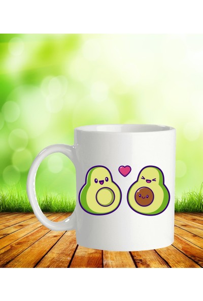 Kardelen Reklam Avakado Çift Kupa Bardak