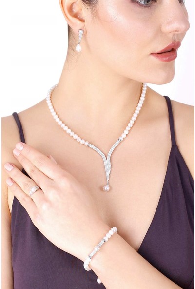 Lulu Gelin Incili Gümüş Set MODEL10