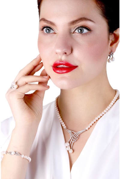 Lulu Üç Incili Gümüş Set