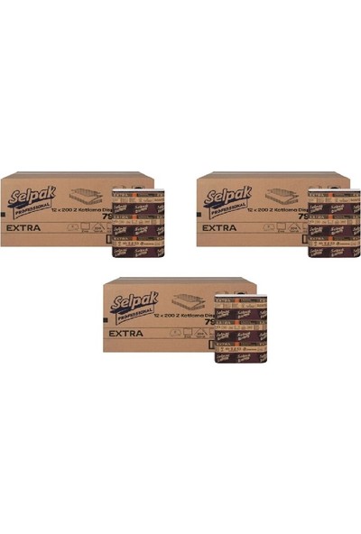 Selpak Z Katlama Havlu Kağıt 3 Koli 12 Paket 200 Adet Selpak Z Katlama Havlu Kağıt 3 Koli 12 Paket 200 Adet