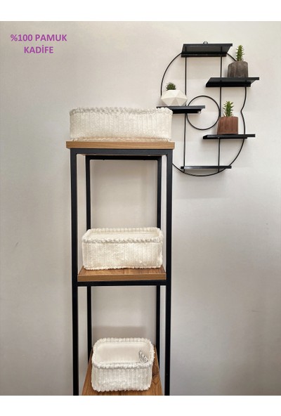 Rope Home %100 Pamuk Kadife Kumaş 3'lü Set Rope Home %100 Pamuk Kadife Kumaş 3'lü Set