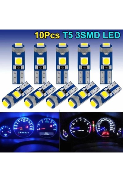 Gürler Oto Aksesuar T5 LED Kilometre Kadran Aydınlatma Ampülü Canbuslı 10 Adet Beyaz Gürler Oto Aksesuar T5 LED Kilometre Kadran Aydınlatma Ampülü Canbuslı 10 Adet Beyaz