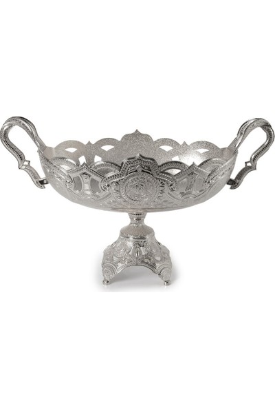 İpek Büyük Boy Söz Nişan Ayaklı Gondol Şekerlik Çikolatalık Nikel