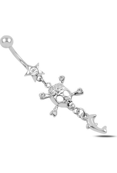 Angemiel Zirkon Taşlı Sallantılı Kurukafa Piercing Angemiel Zirkon Taşlı Sallantılı Kurukafa Piercing