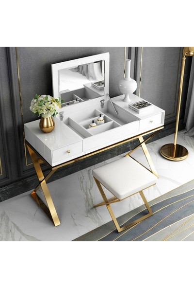 Püff Konsept Fonksiyonel Makyaj Masası