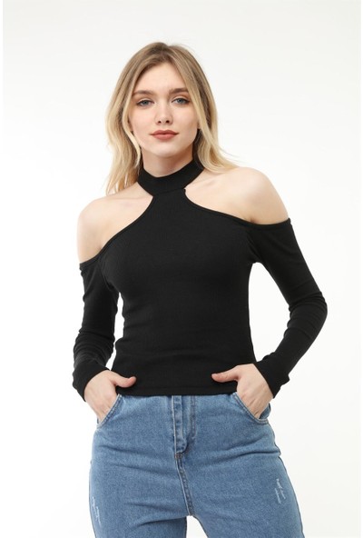 Hanger Siyah Omuz Dekolteli Body Hanger Siyah Omuz Dekolteli Body