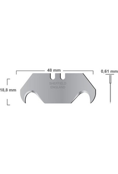 Jewel JB96C1322 Kanca Uçlu Maket Bıçağı Yedeği 5'li