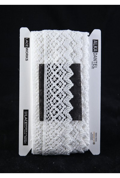 Alka Dantel 404K Pamuk Beyaz Kopanaki 10 mt