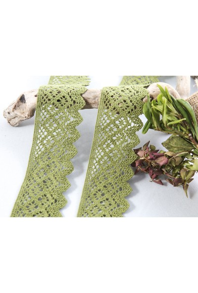 Alka Dantel 404K Pamuk Haki Kopanaki 10 mt