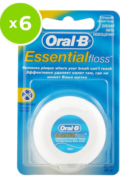 Oral-B Essential Floss Diş Ipi 50 M x 6 Adet Oral-B Essential Floss Diş Ipi 50 M x 6 Adet