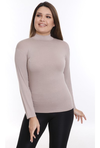 Disentis Modest Büyük Beden Yarım Balıkçı Viskon Boğazlı Vizon Body Disentis Modest Büyük Beden Yarım Balıkçı Viskon Boğazlı Vizon Body