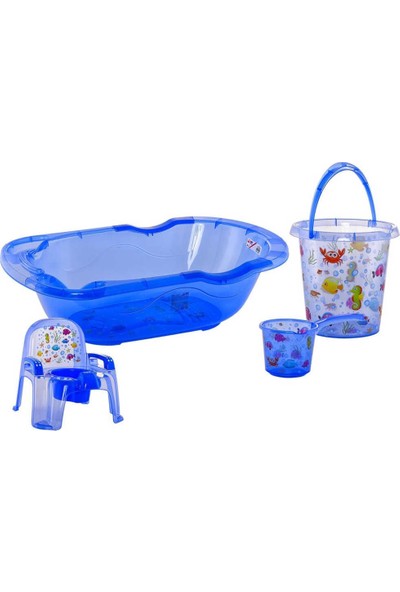 Tiny Mini Art CM-700 Balık Desenli 5 Parça Bebek Banyo Seti Şeffaf Mavi Tiny Mini Art CM-700 Balık Desenli 5 Parça Bebek Banyo Seti Şeffaf Mavi