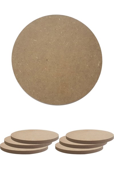 VRDEPO Yuvarlak Bardak Altlığı Ham Mdf Boyanabilir Çap 13 cm 4'lü
