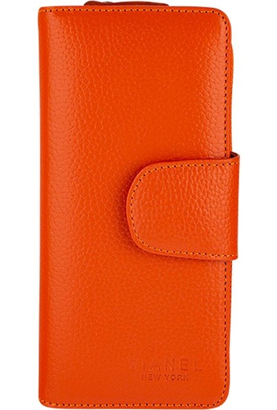 Garbalia Vianel Deri Çok Bölmeli Fermuarlı Kadın Cüzdanı