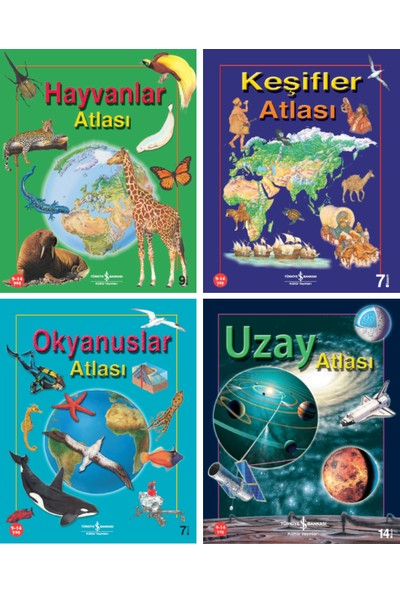 Hayvanlar Atlası - Keşifler Atlası - Okyanuslar Atlası - Uzay Atlası 4 Kitap Set