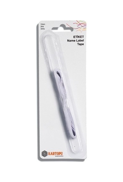 Kartopu Beyaz Şerit Etiket 12 mm 3 Metre Kartopu Beyaz Şerit Etiket 12 mm 3 Metre