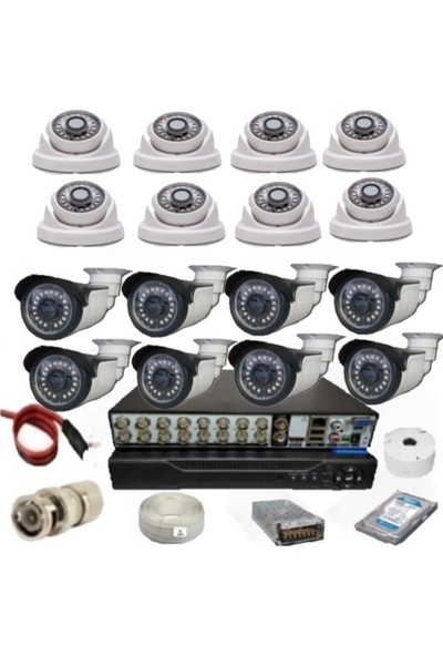 Eg 16 Kameralı Ahd 8 Dome 8 Bullet 5 Mp Sony Lensli Full Hd Kamera Sistemi Seti Eg 16 Kameralı Ahd 8 Dome 8 Bullet 5 Mp Sony Lensli Full Hd Kamera Sistemi Seti