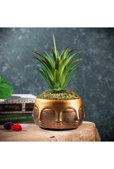 Dedo Dekoratif Obje Çok Suratlı Beton Saksı ve Yapay Sukulent Dedo Dekoratif Obje Çok Suratlı Beton Saksı ve Yapay Sukulent