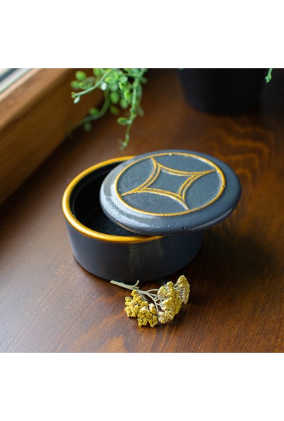 Dedo Dekoratif Obje Kapaklı Beton Kase / Beton Takı Kutusu