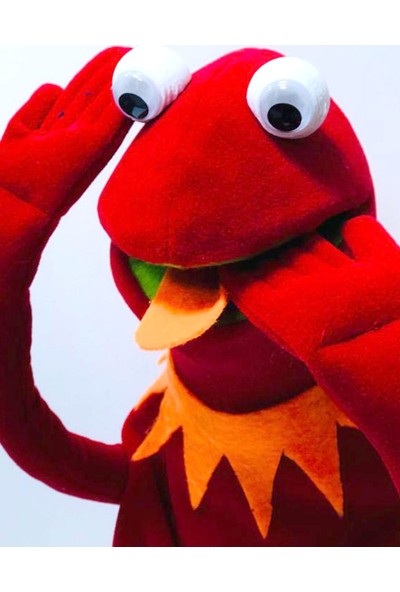 Kırmızı Kurbağa El Kuklası