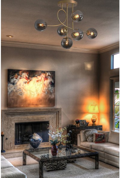 Eys Aydınlatma Vessel Modern Tasarım Kapalı Globe Camlı Altılı Avize Eys Aydınlatma Vessel Modern Tasarım Kapalı Globe Camlı Altılı Avize