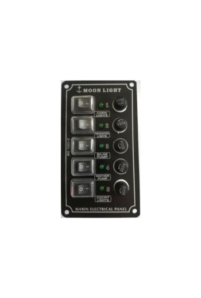 Moonlight 5 Li Dikey Switch Panel 12-24 Volt Moonlight 5 Li Dikey Switch Panel 12-24 Volt