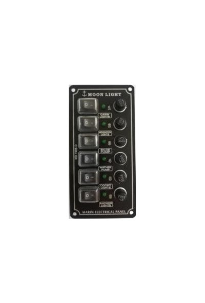 Moonlight 6 Lı Dikey Switch Panel 12-24 Volt Moonlight 6 Lı Dikey Switch Panel 12-24 Volt